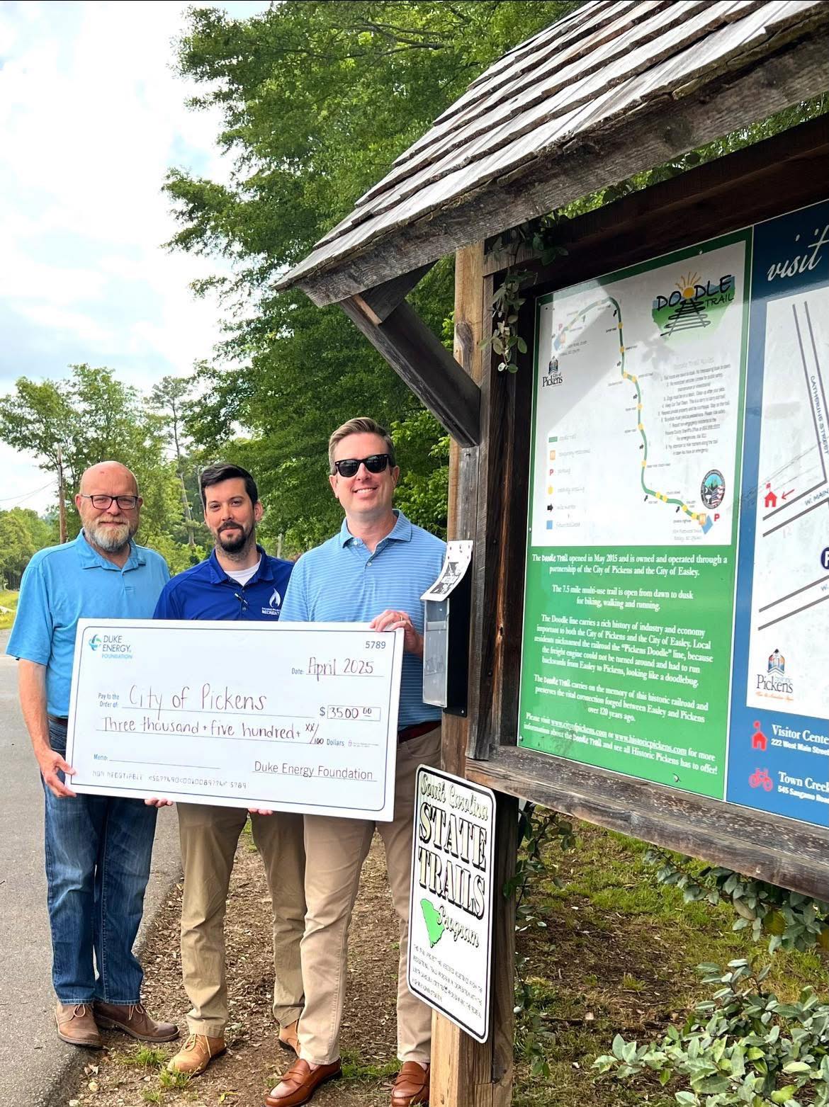 Duke Energy presents $3,500 grant to Pickens Parks and Recreation